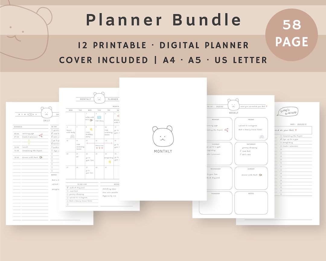 Planner Bundle Printable, Daily, Weekly, Monthly Planners, to Do List ...