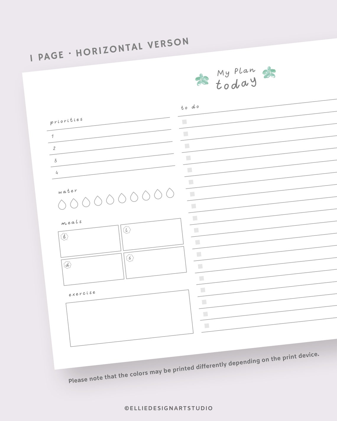 Daily to Do Lists Printable Watercolor to Do List Floral to Do List ...