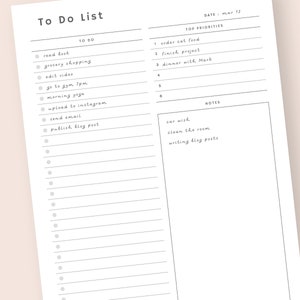 Minimal to Do List Printable | to Do Lists Kit | Goodnotes to Do List ...