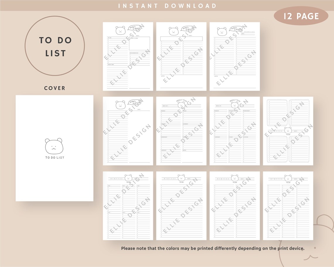 Planner Bundle Printable, Daily, Weekly, Monthly Planners, to Do List ...