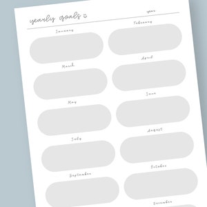 Yearly Goals Planner Printable Goal Planning Goal Tracker Goal ...