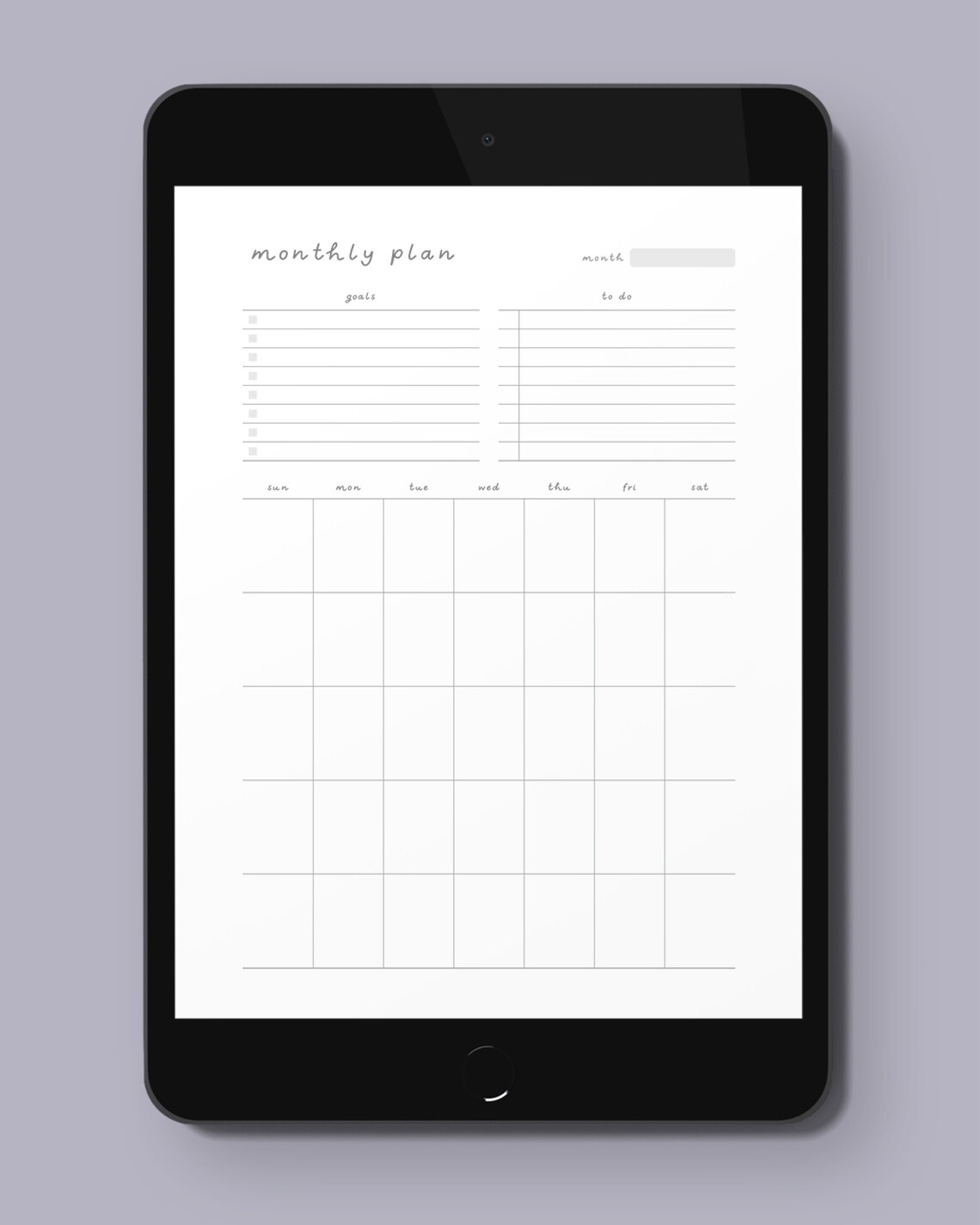 Monthly Planner Template Undated Monthly Planner Printable - Etsy