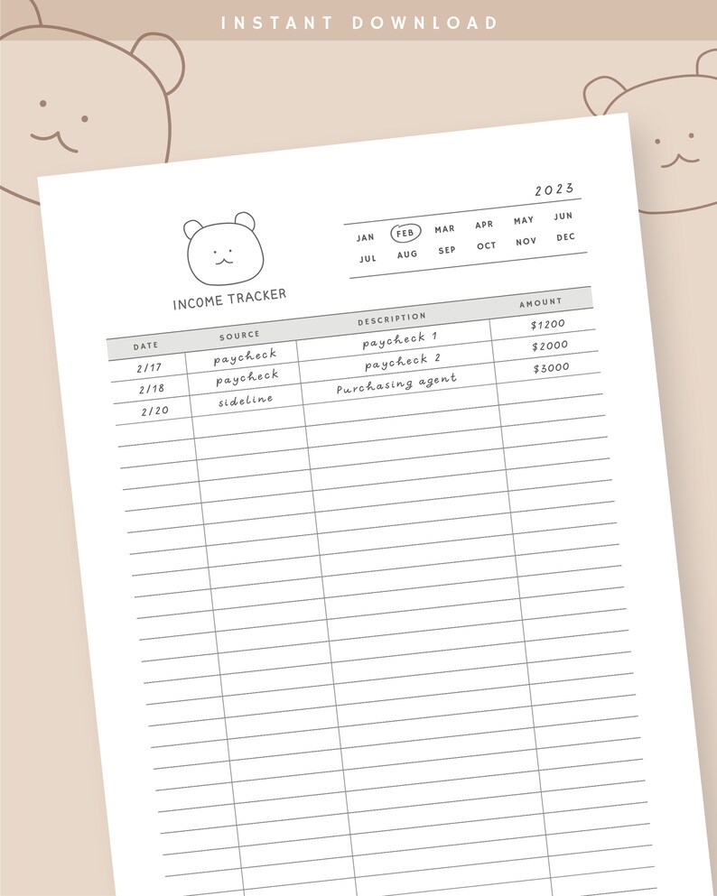 Income & Expense Tracker Printable, Budget Planner, Income Tracker ...