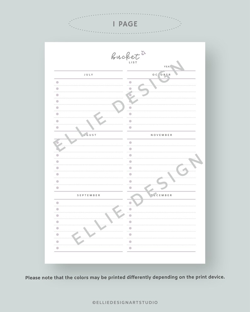 Digital Bucket List, iPad and Goodnotes, Bucket List Template, Life ...