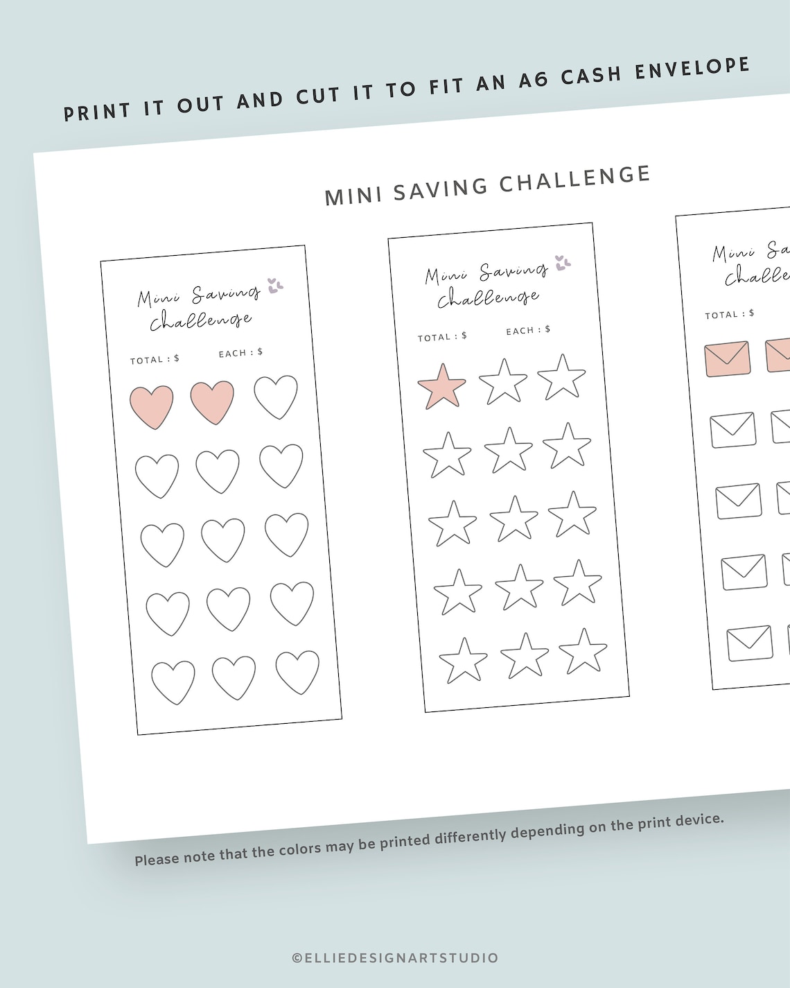 Mini Savings Challenge Printable | Savings Challenge Tracker | Low ...