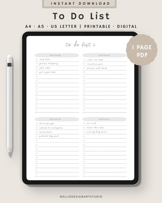Blank Checklist Planner Printable to Do List Planner - Etsy Canada