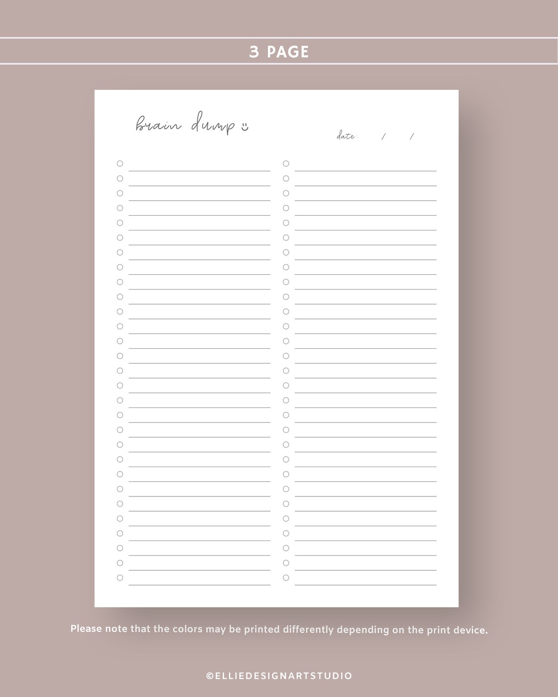 Brain Dump Bundle Printable | Brain Dump Template | Brain Dump Page ...