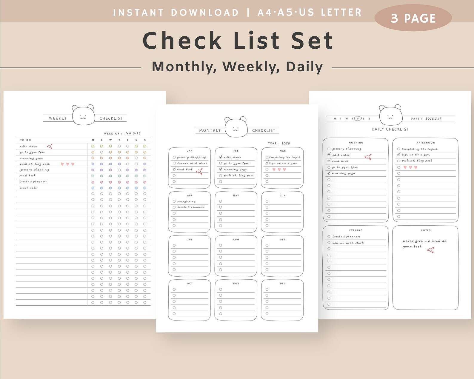 Checklist Template Printable, to Do List Printable, Simple Tasks List ...