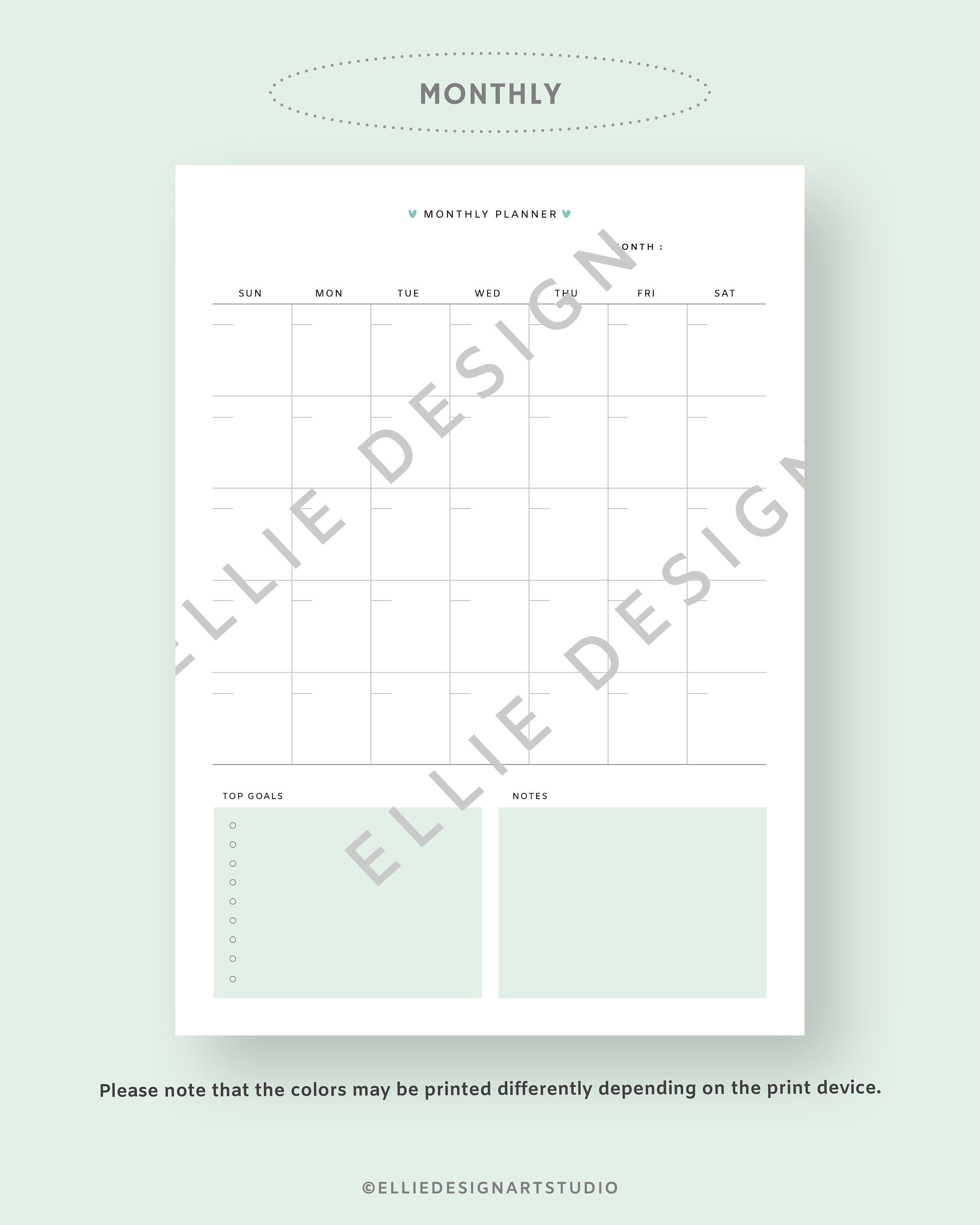 Minimalist Planner Bundle Printable, Monthly Planner, Weekly Planner ...