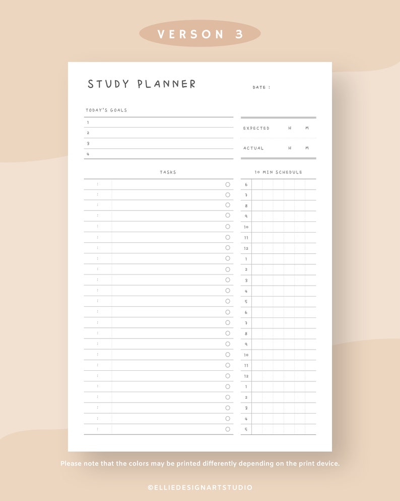 Student Planner Printable College Planner Digital Study - Etsy