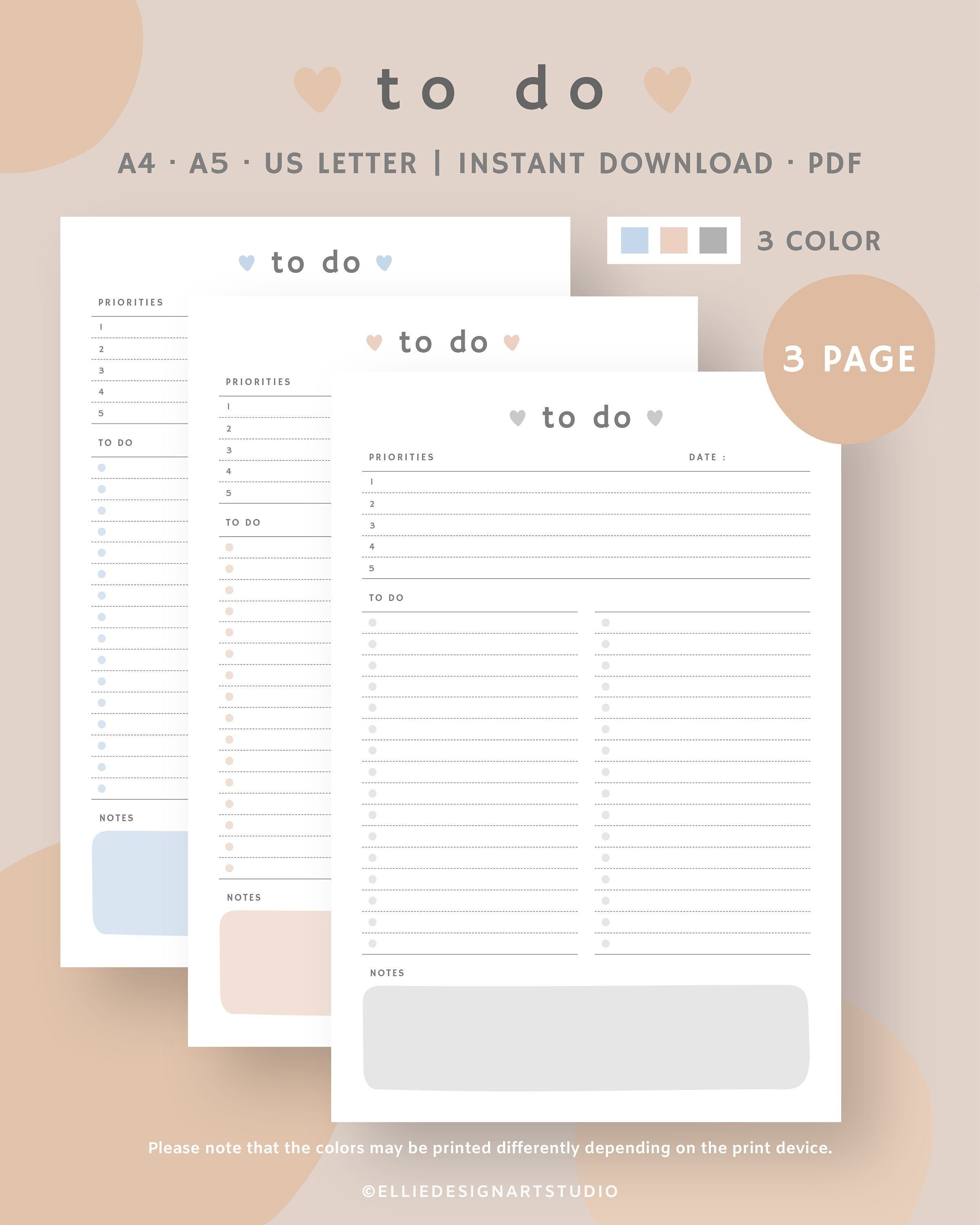 To Do List Template | to Do Lists Printable | Simple to Do List Planner ...
