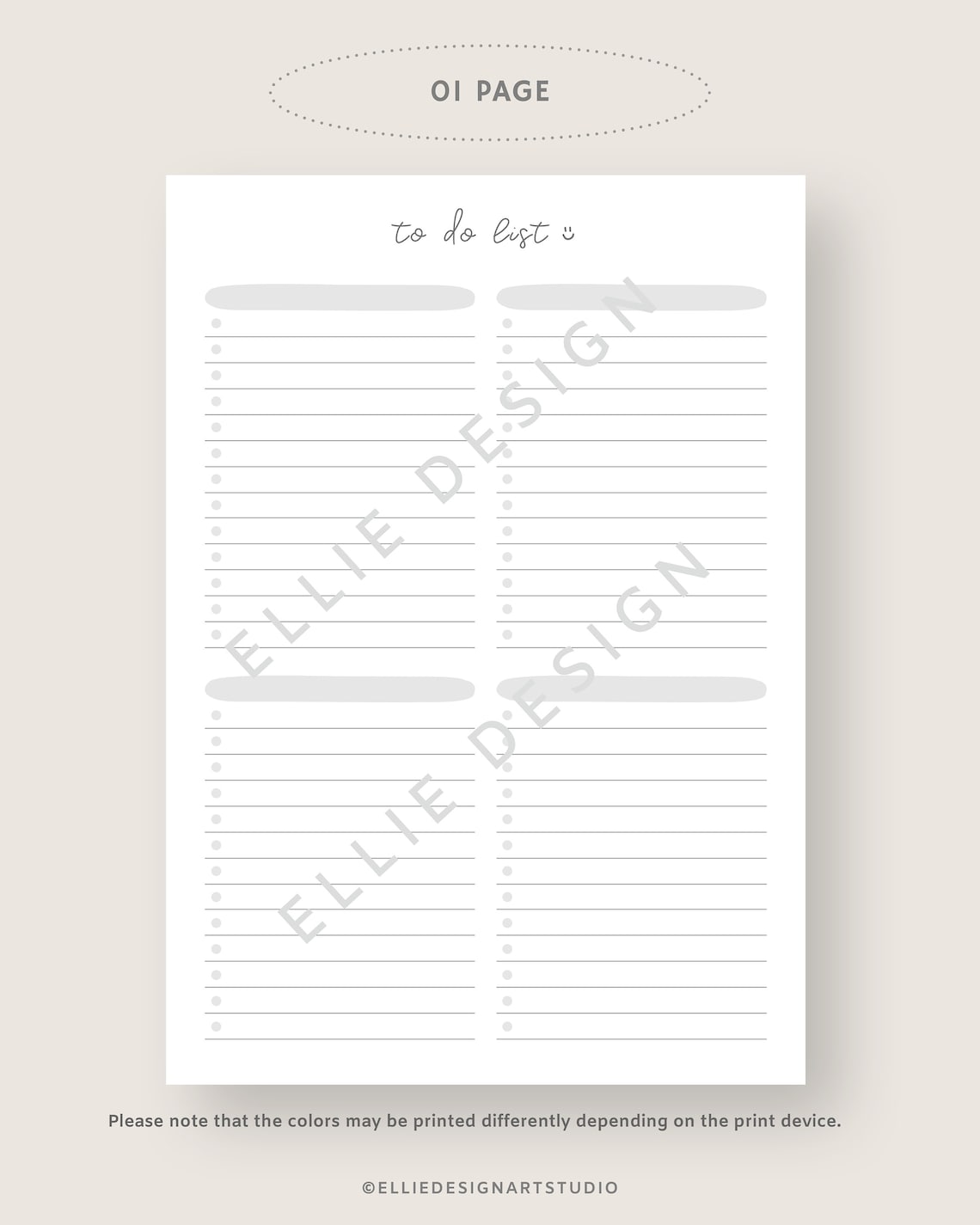 Blank Checklist Planner Printable to Do List Planner Minimalist Planner ...