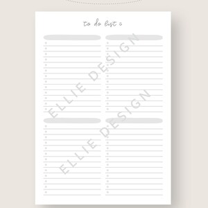 Blank Checklist Planner Printable | to Do List Planner | Minimalist ...