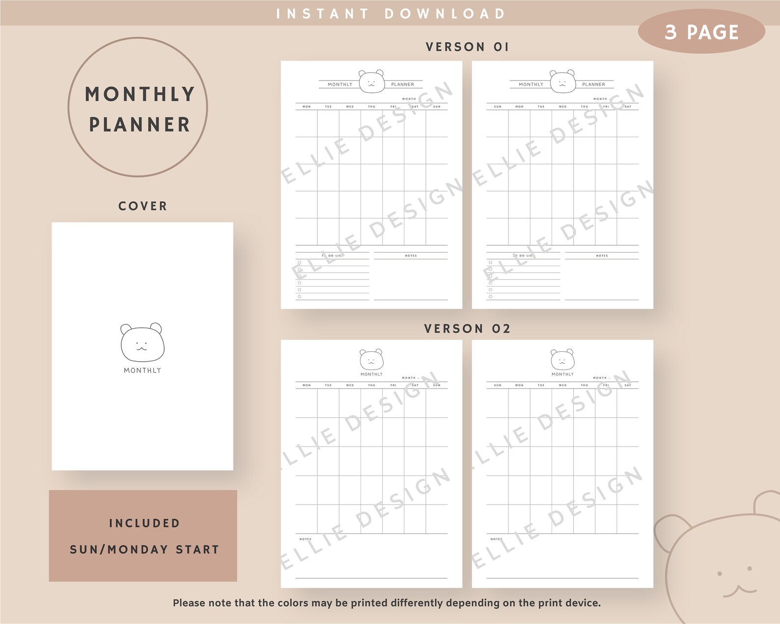 Planner Bundle Printable, Daily, Weekly, Monthly Planners, to Do List ...