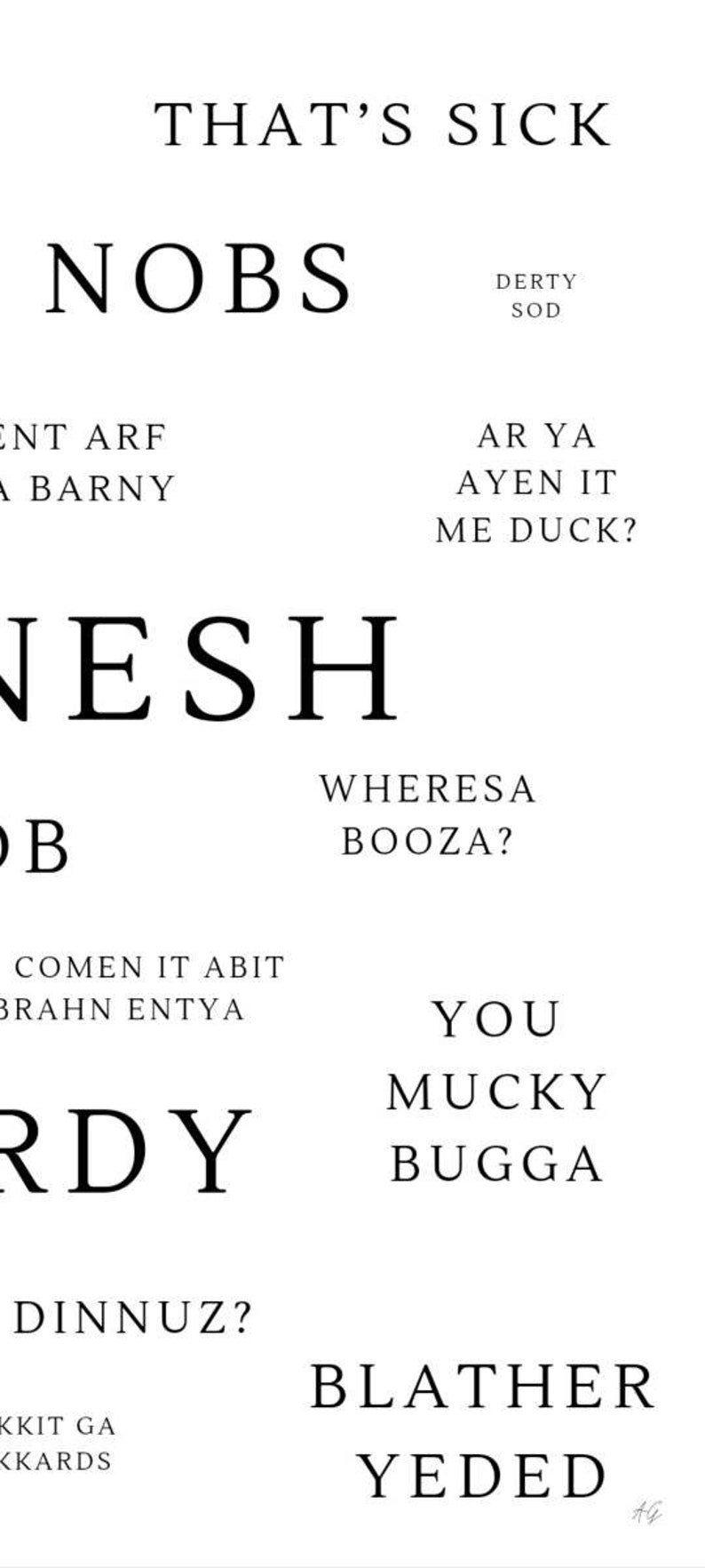 A4 A3 Nottingham Slang Paper Print frame Not Included Notts - Etsy UK