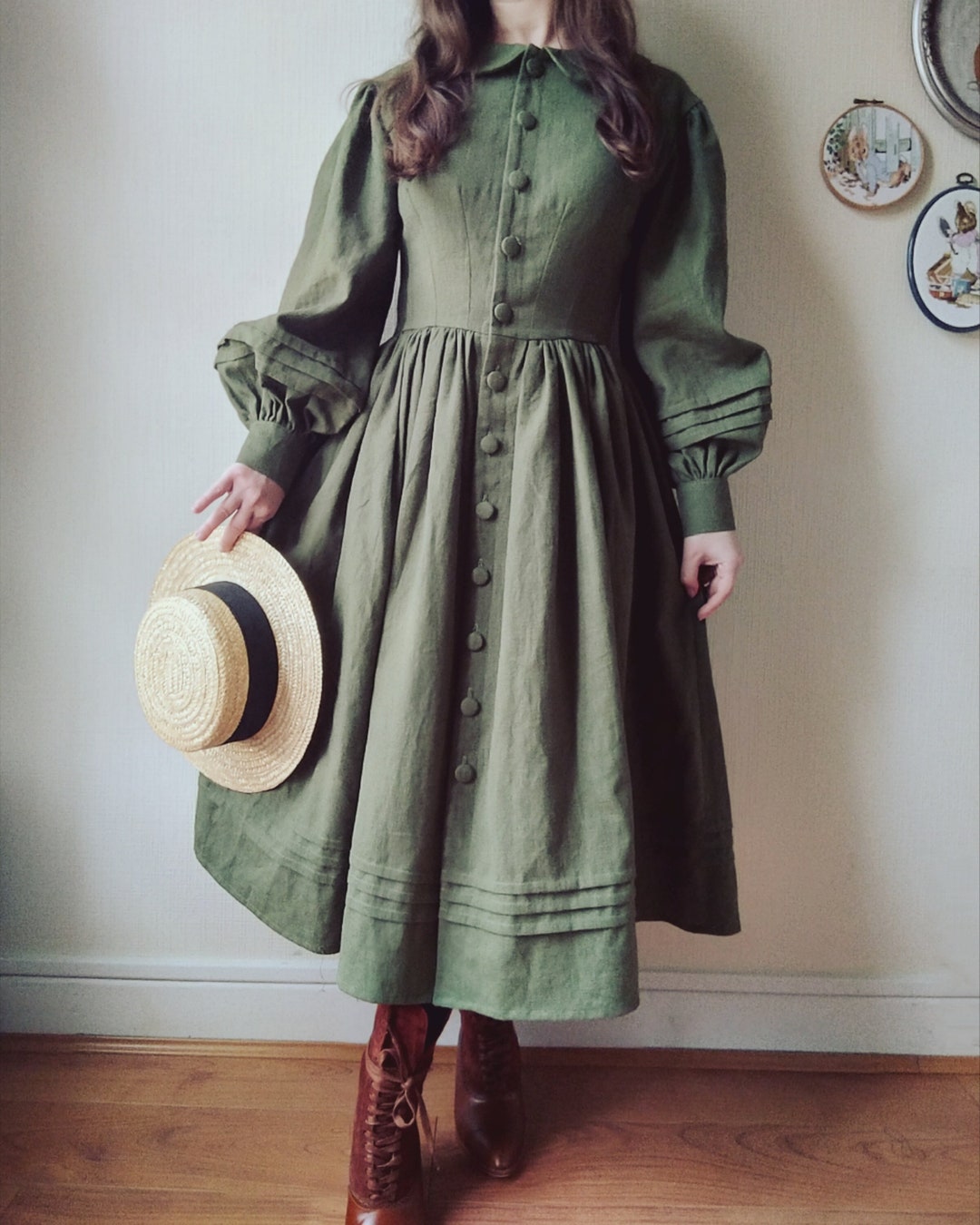 Robe En Lin ~joséphine~ RÉALISÉE SUR COMMANDE Darkacademia/cottagecore ...