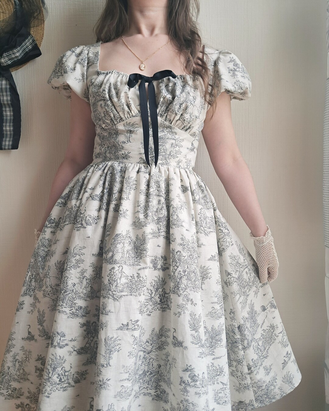 Robe Milkmaid trianon RÉALISÉE SUR COMMANDE En Toile De Jouy ...