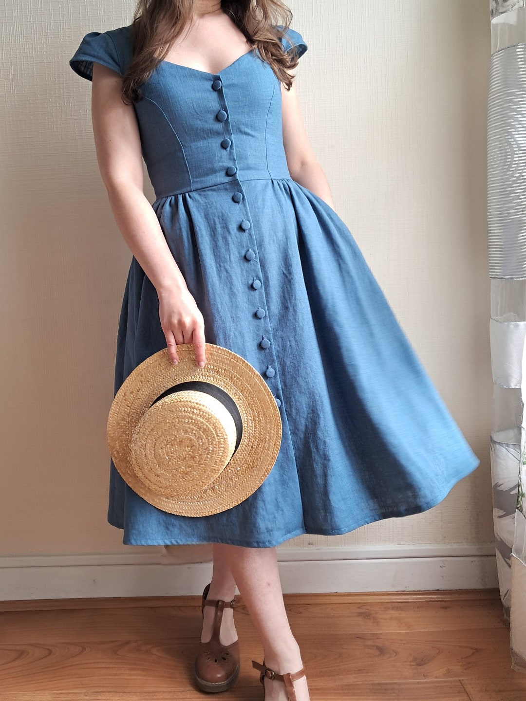 Robe En Lin ~equinoxe~ RÉALISÉE SUR COMMANDE Retro/vintage/lolita ...