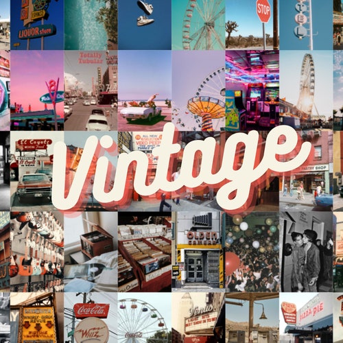 Collage Kit-vintage Aesthetic Retro VSCO Wall Collage Kit - Etsy