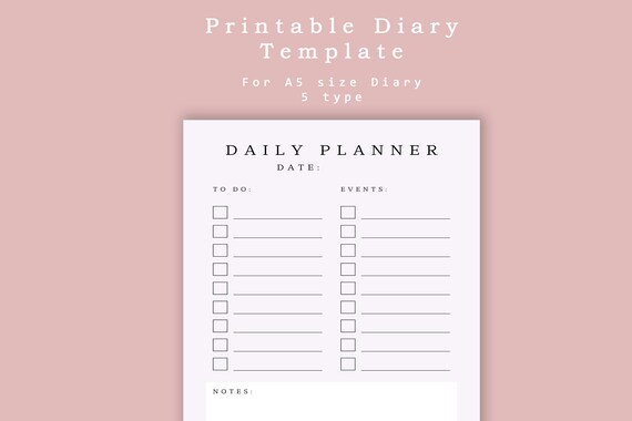 Digital Download Printable Notebook Digital diary Purple | Etsy