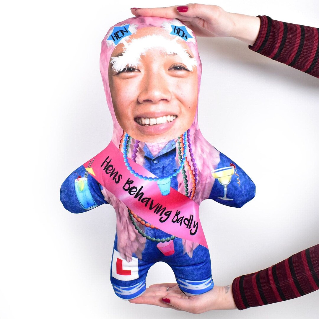 Hen Party - Blue Jumpsuit Mini Me™ Photo Doll / Face Teddy Novelty Gift ...