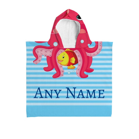 Personalised Kids Hooded Towel Octopus - Etsy