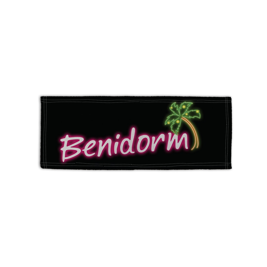 Benidorm Neon Palm Tree Design Microfibre Bar Towel Pub Beer Mat ...