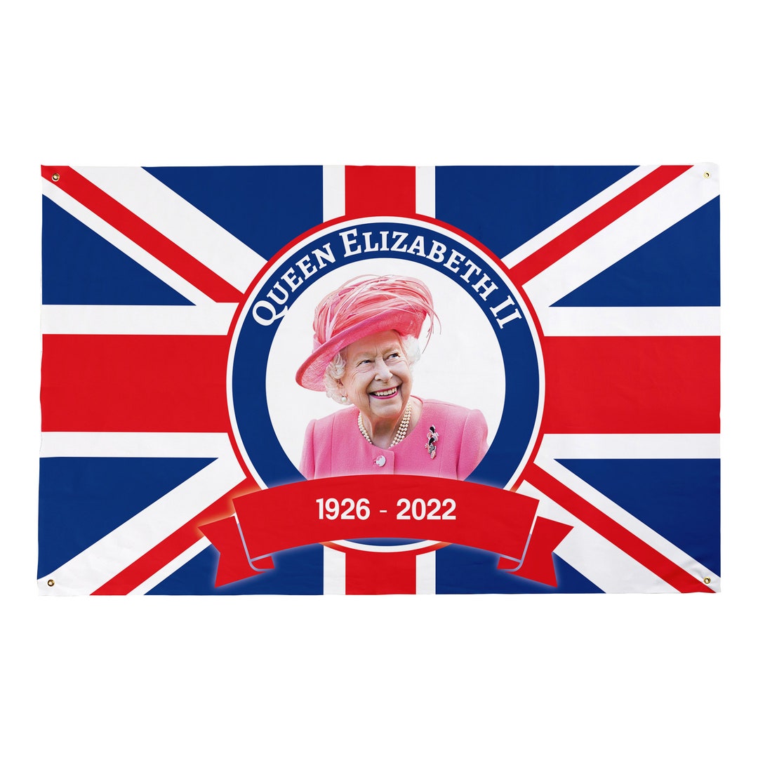 Queen Elizabeth II Commemorative - Queen Union Jack - Banner - 5x3 - Etsy