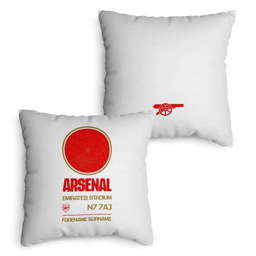 Arsenal FC Map White 18 Back of Shirt Cushion - Etsy