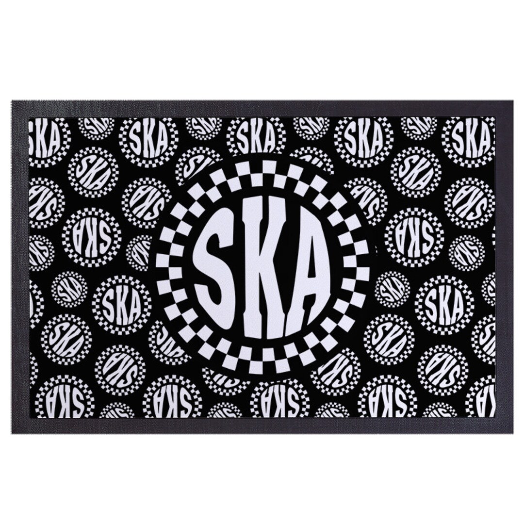 Black & White Ska Checks Design Door Mat - 60cm X 40cm - Etsy