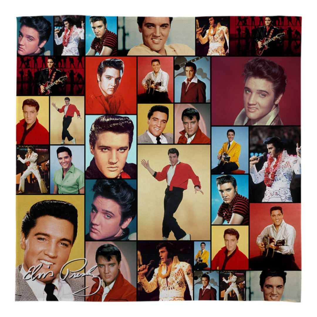 Coloured Elvis Celebrity Montage Fleece Throw Blanket | 150cm X 150cm ...