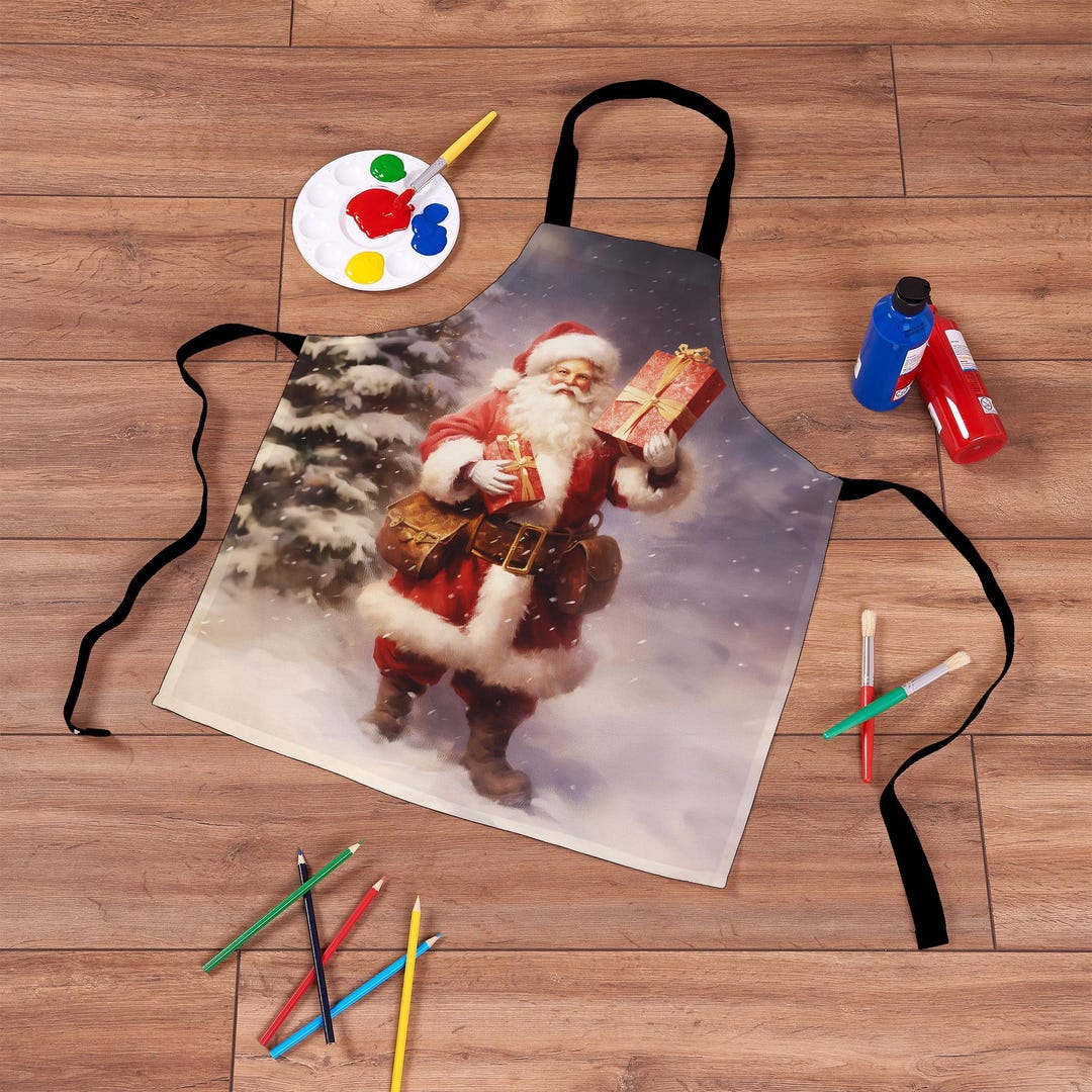 Kids Christmas Apron, Santa Claus Design, Father Christmas Children's ...