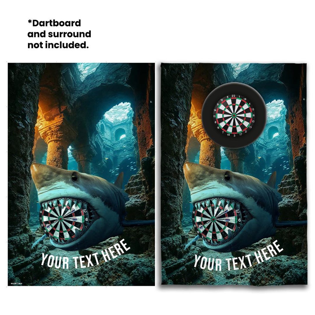 Shark - Personalised Darts Wall Banner - 230cm X 152cm - Etsy