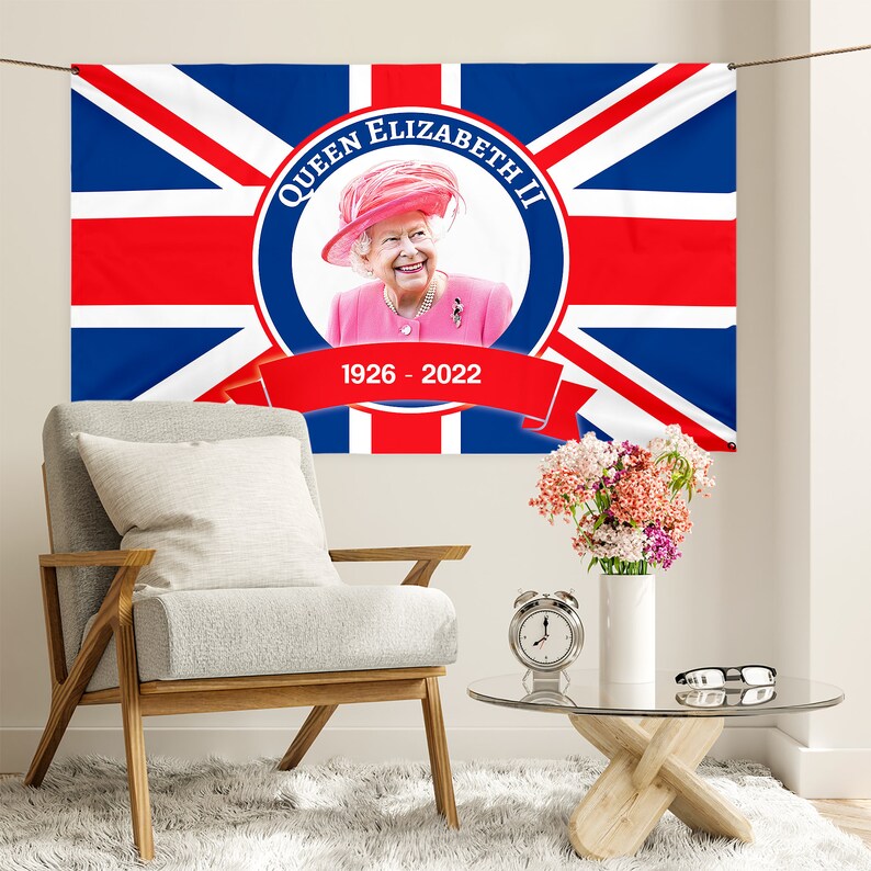 Queen Elizabeth II Commemorative Queen Union Jack Banner - Etsy