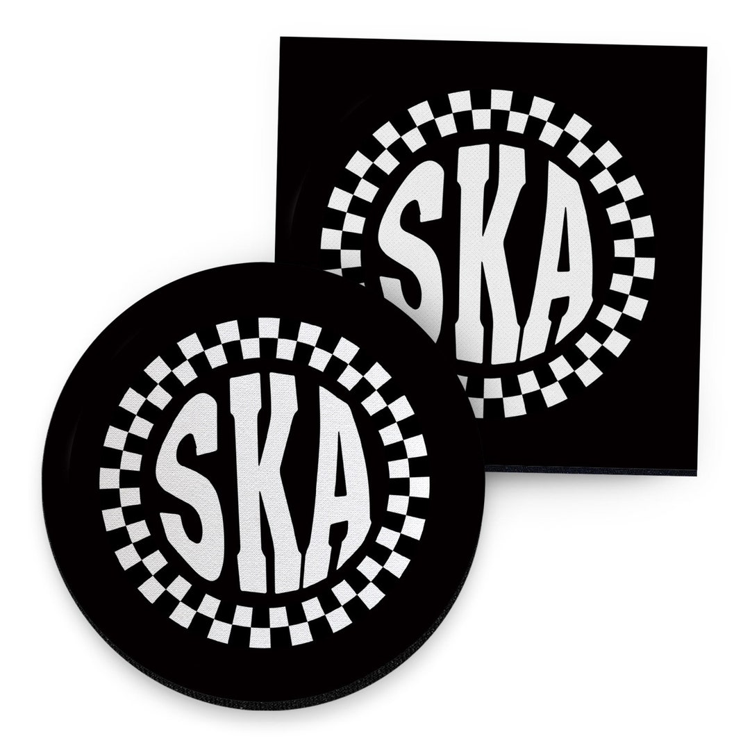 SKA Black & White Checks Design - Drinks Coaster - Round or Square - Etsy