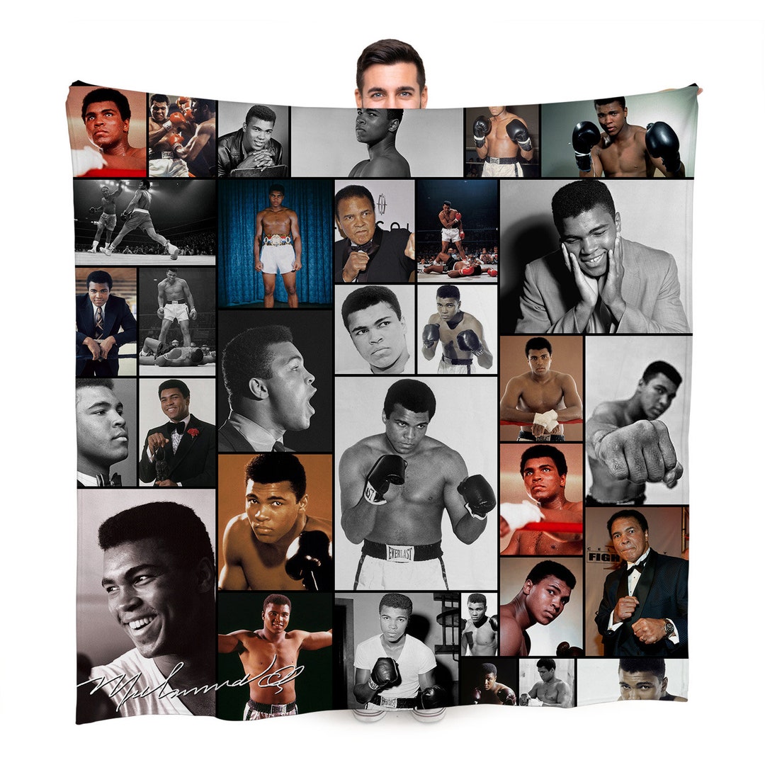 Muhammad Ali Montage Fleece Throw Blanket | 150cm X 150cm Large Fleece ...