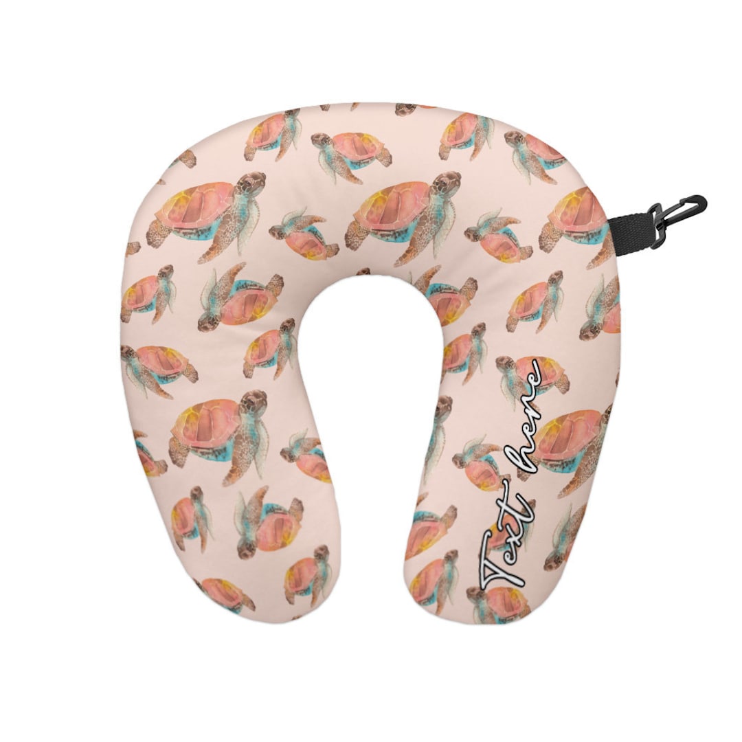 Personalised Sea Turtle Travel Neck Pillow - Neck Support Cushion - Etsy