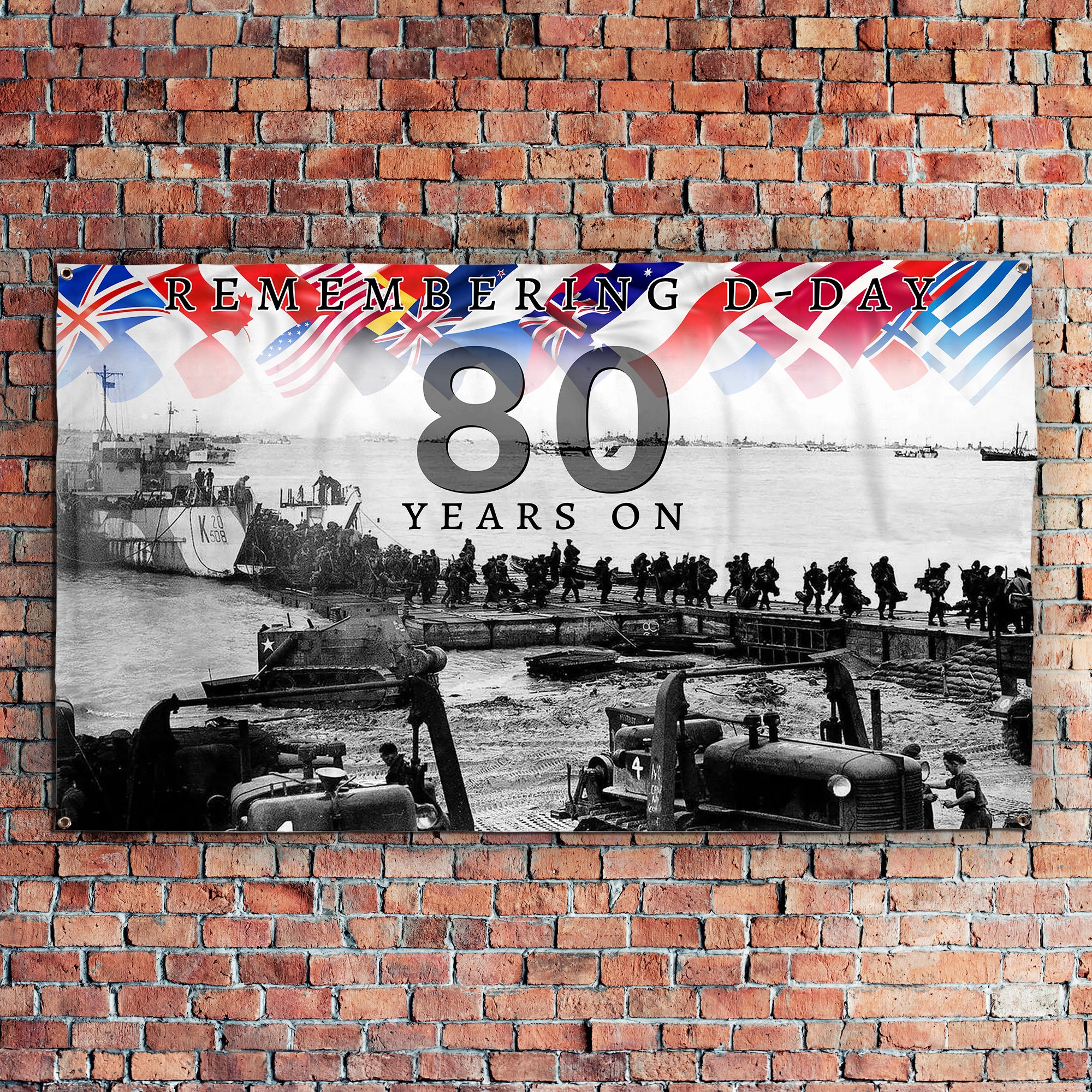 Remembering D-day 80 Years - Banner - Flag - 5x3 - Etsy