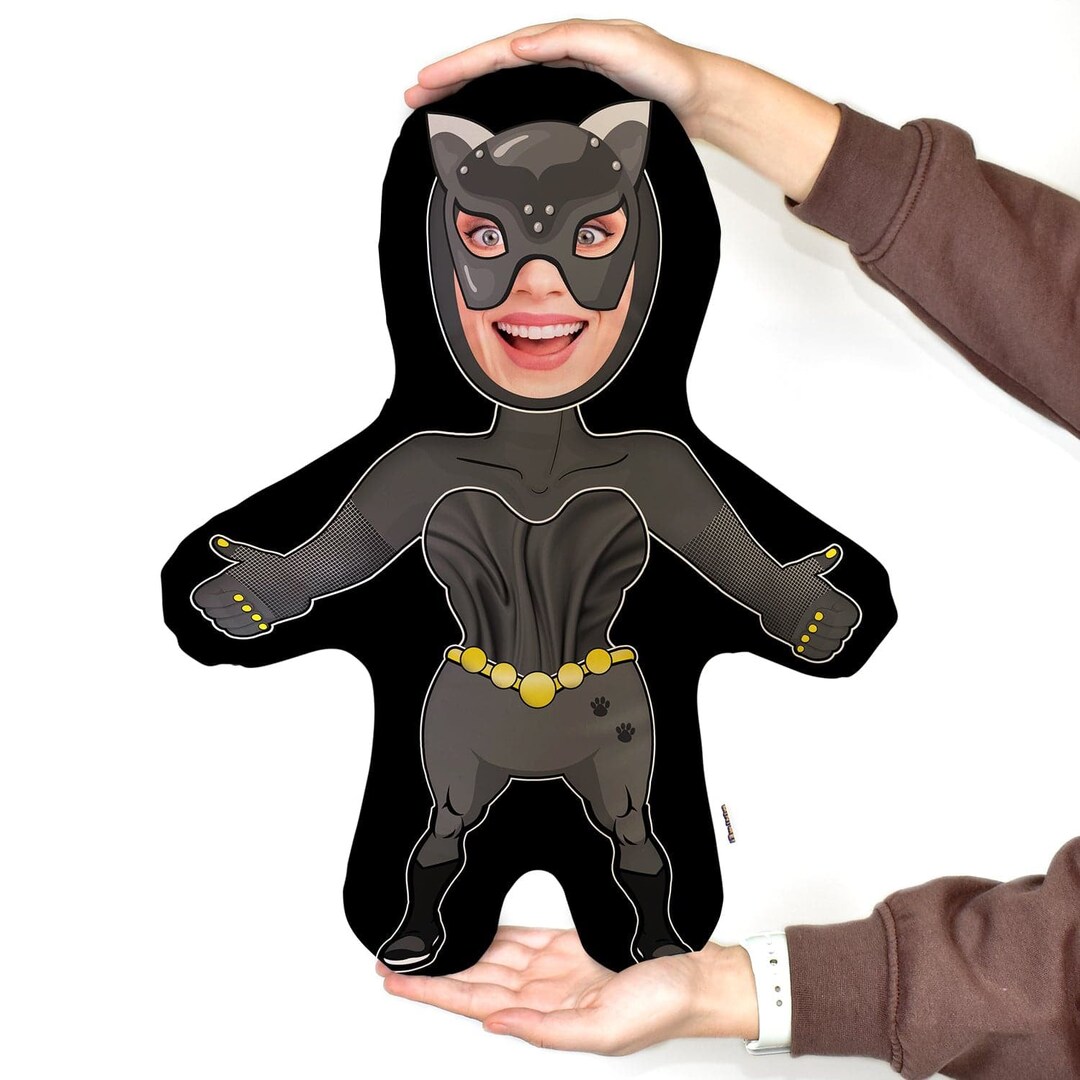 Cartoon Cat Girl Super Hero Mini Me™ Photo Doll / Face Teddy Novelty ...