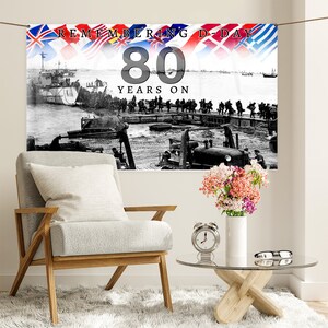 Remembering D-day 80 Years - Banner - Flag - 5x3 - Etsy