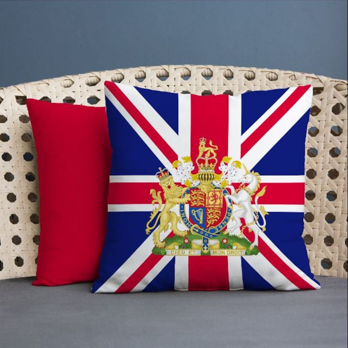 Royal Coat of Arms Union Jack Cushion 45cm - Etsy
