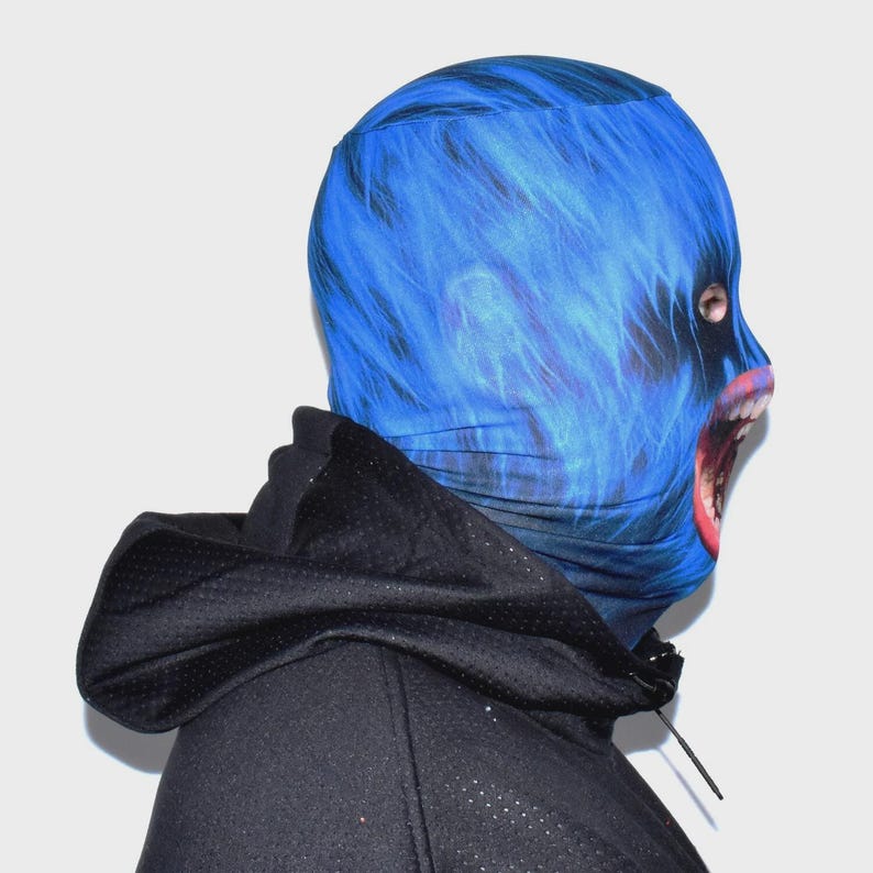 Blue Screamer |halloween |face Mask | Fancy Dress| Horror |party| Fun ...