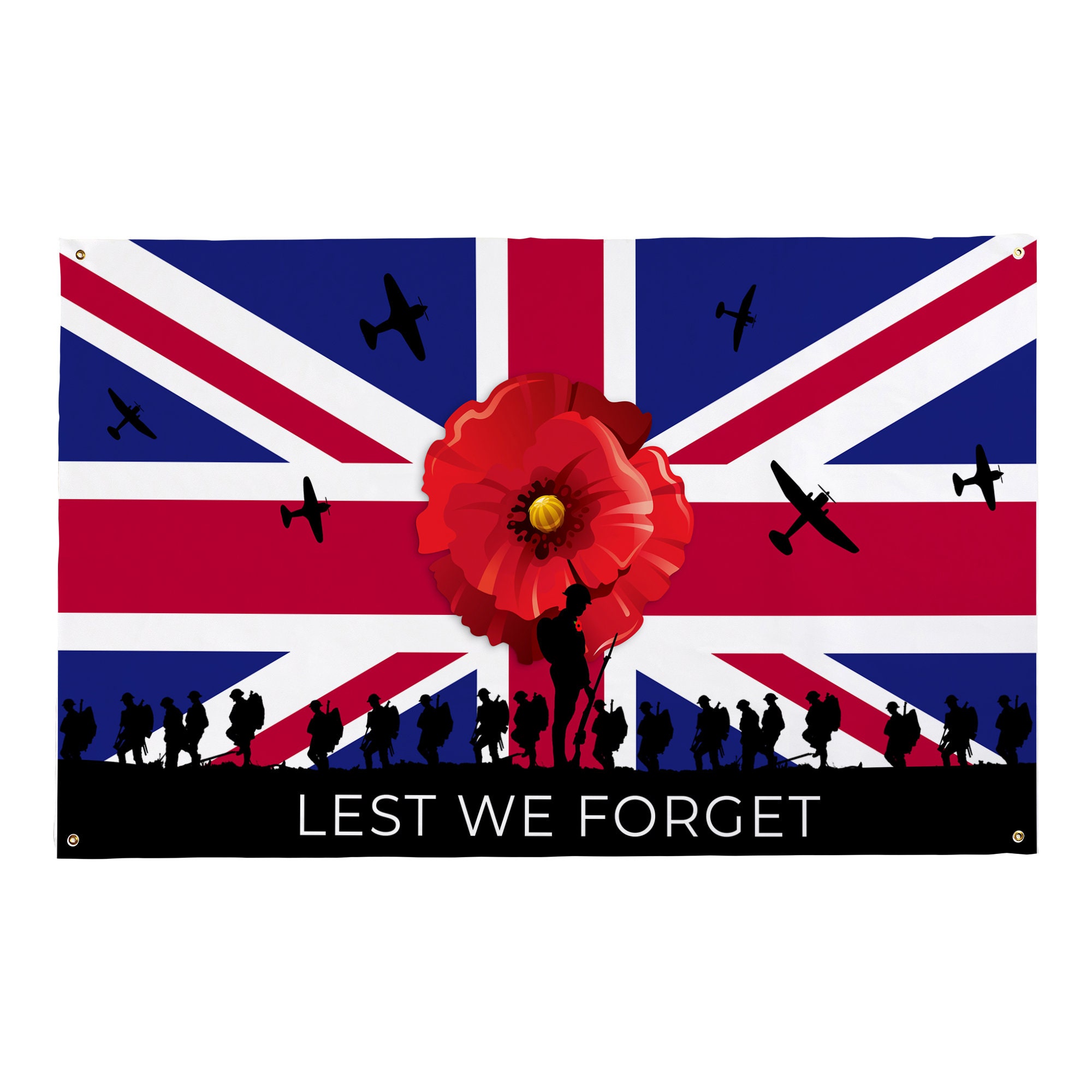 Remembrance Day | Poppy Sun | 5x3ft | Indoor & Outdoor Party Banner ...