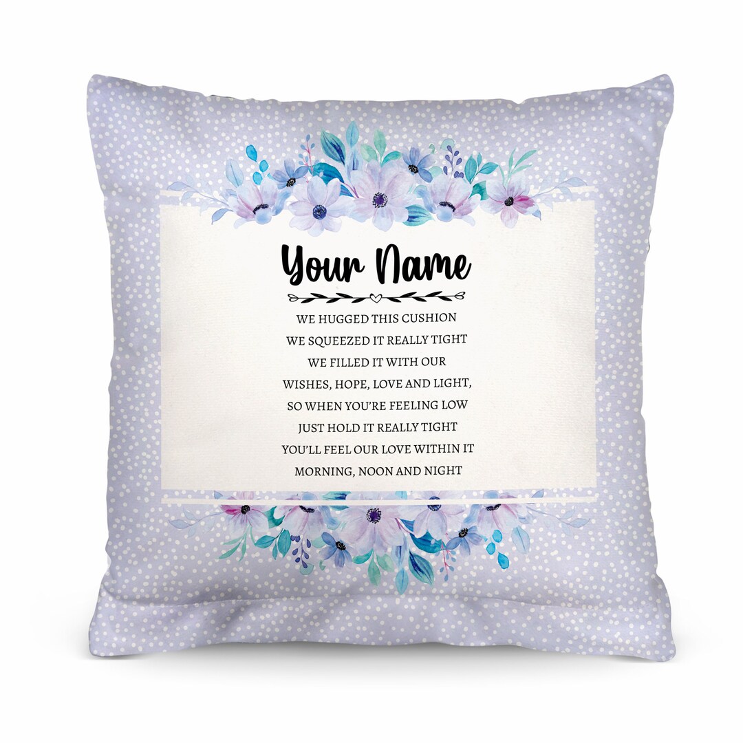 Floral - Memory Poem - 26cm X 26cm - Personalised Text & Photo Cushion ...
