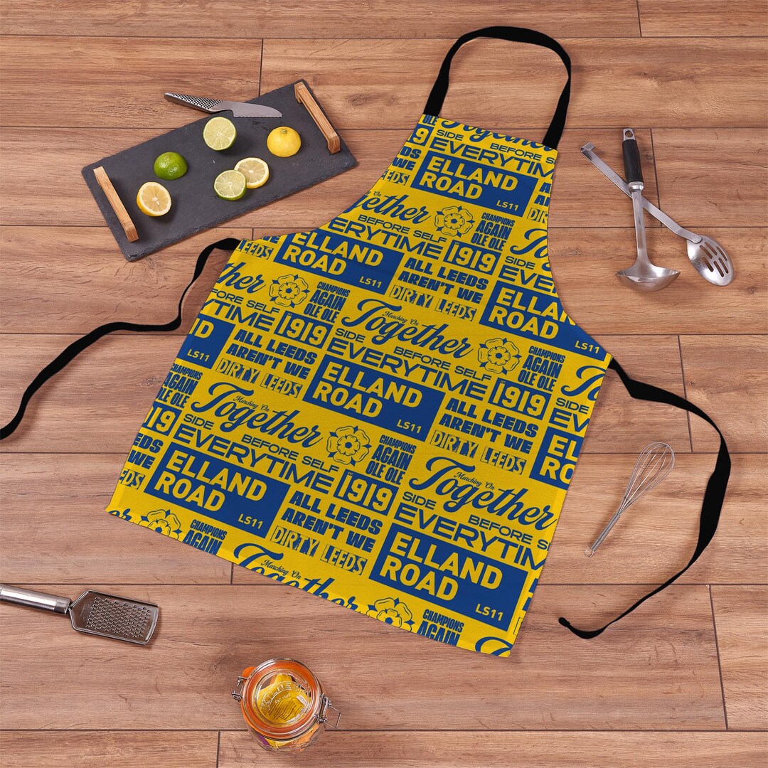 Leeds - Word Montage - Yellow & Blue - Adults Apron - Etsy