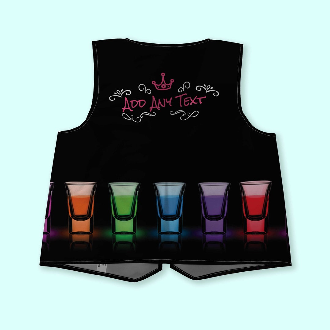 Personalised Colourful Shots Waistcoat | Fancy Dress | Novelty Party ...