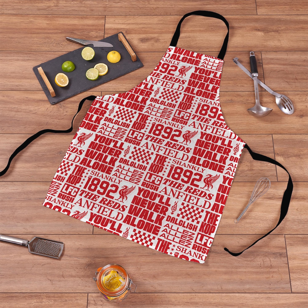 Liverpool - Word Montage - Red & White - Adults Apron - Etsy