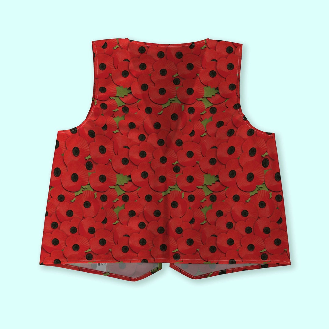 Poppy Remembrance Day Waistcoat | Fancy Dress | Novelty Party Dress Up ...