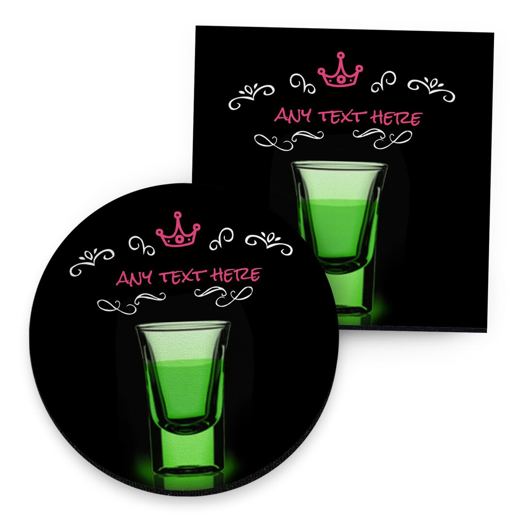 Personalised Green Shot Design - Drinks Coaster - Round or Square - Etsy