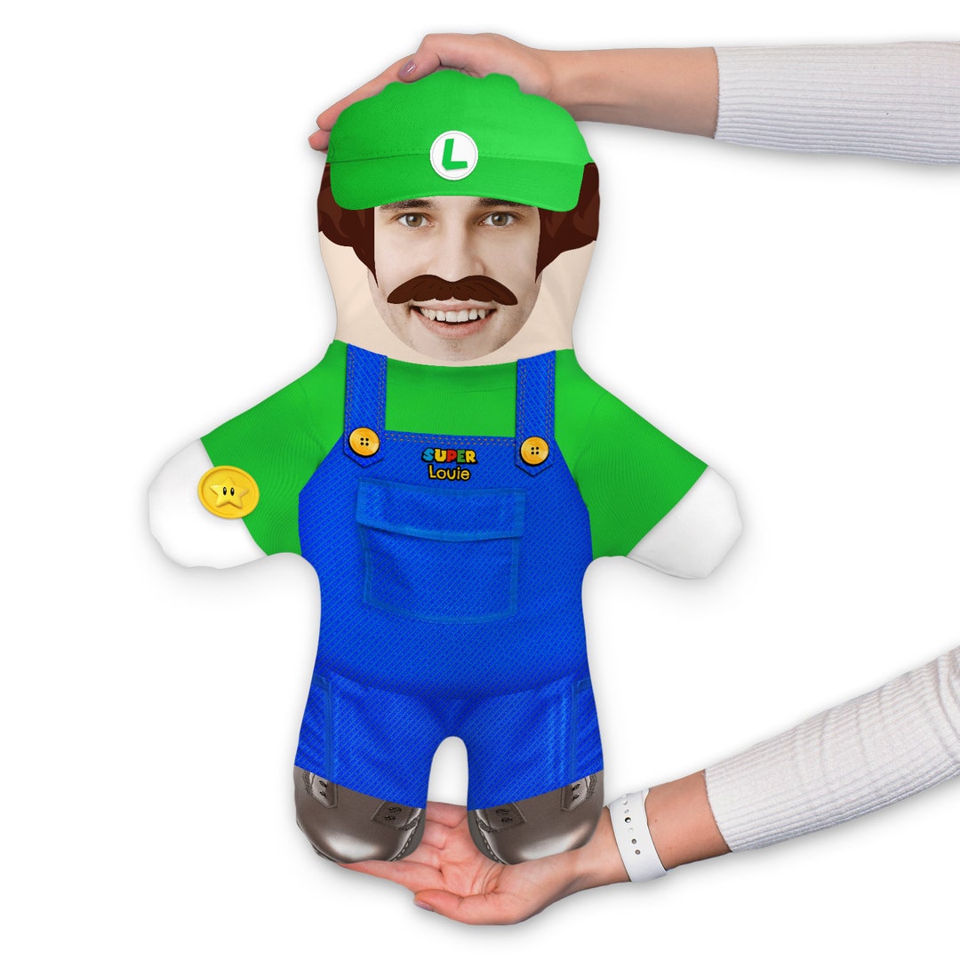 Super Plumber Luigi - Personalised Mini Me™ Photo Doll / Face Teddy ...
